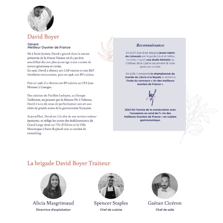 David Boyer Traiteur - ITI Communication, Agence de communication à Limoges